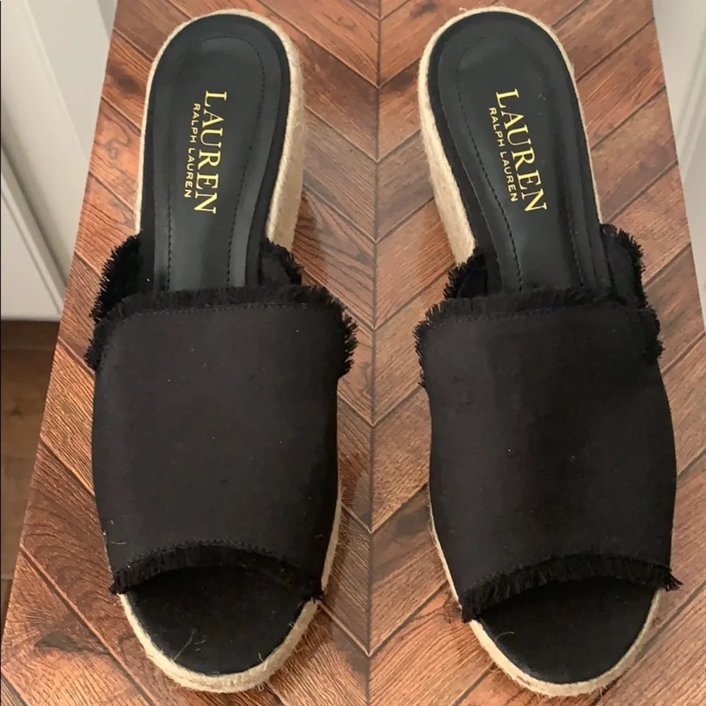 Lauren Ralph Lauren | Shoes | Lauren Black Carlynda Linen Espadrille ...